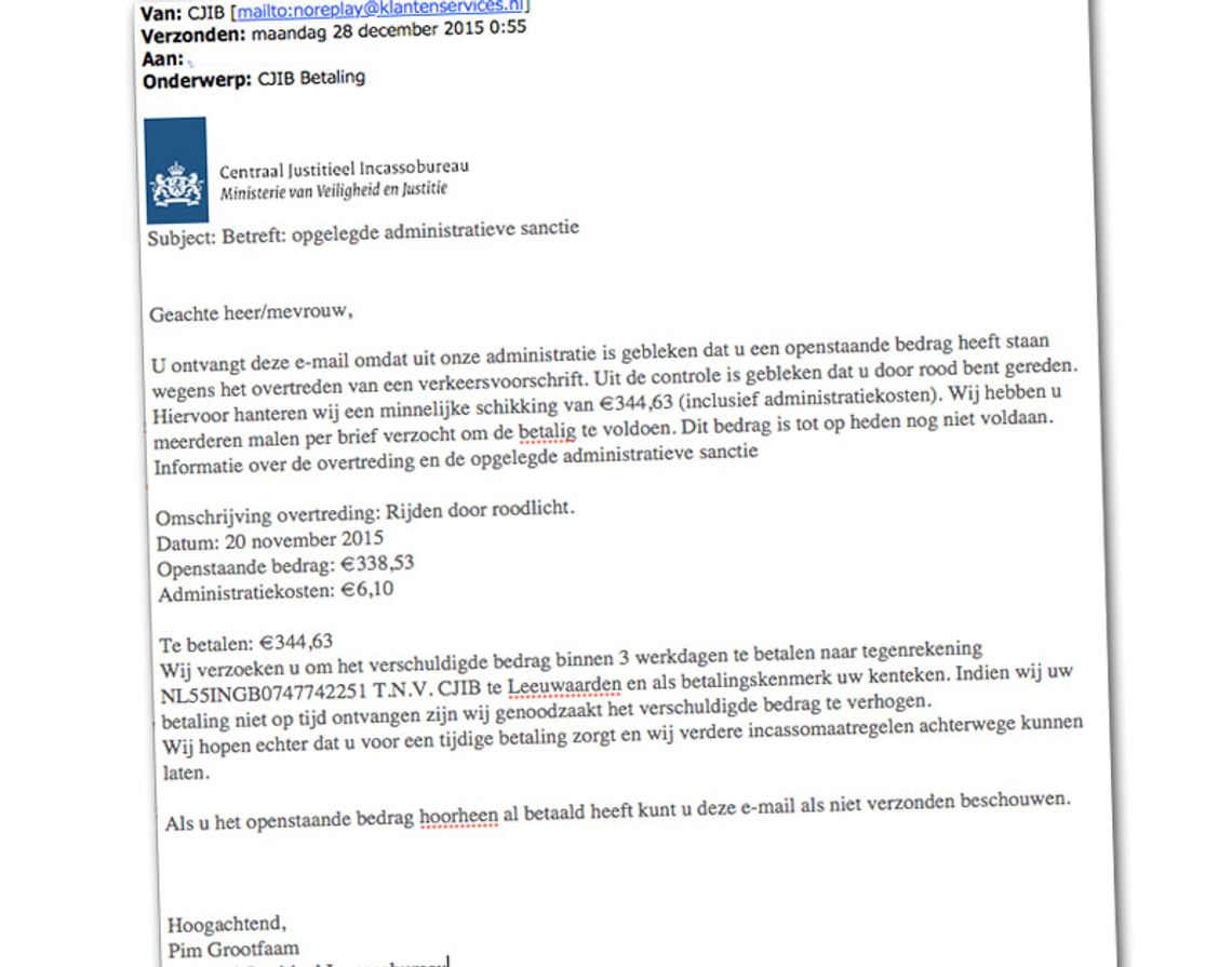 Schone Centraal Justitieel Incassobureau Fake Bilder